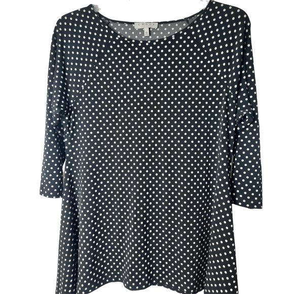 Chaus | Tops | Chaus New York Black And White Polka Dot High Low Top ...